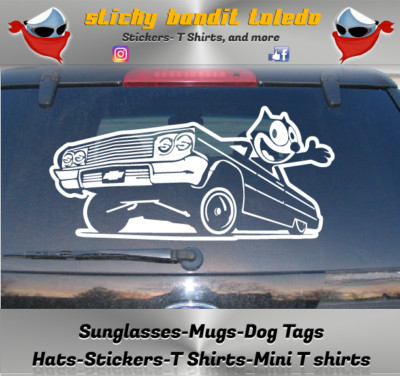 Lowrider Cat Felix 64 Impala 10 inch window vinyl decal sticker | eBay