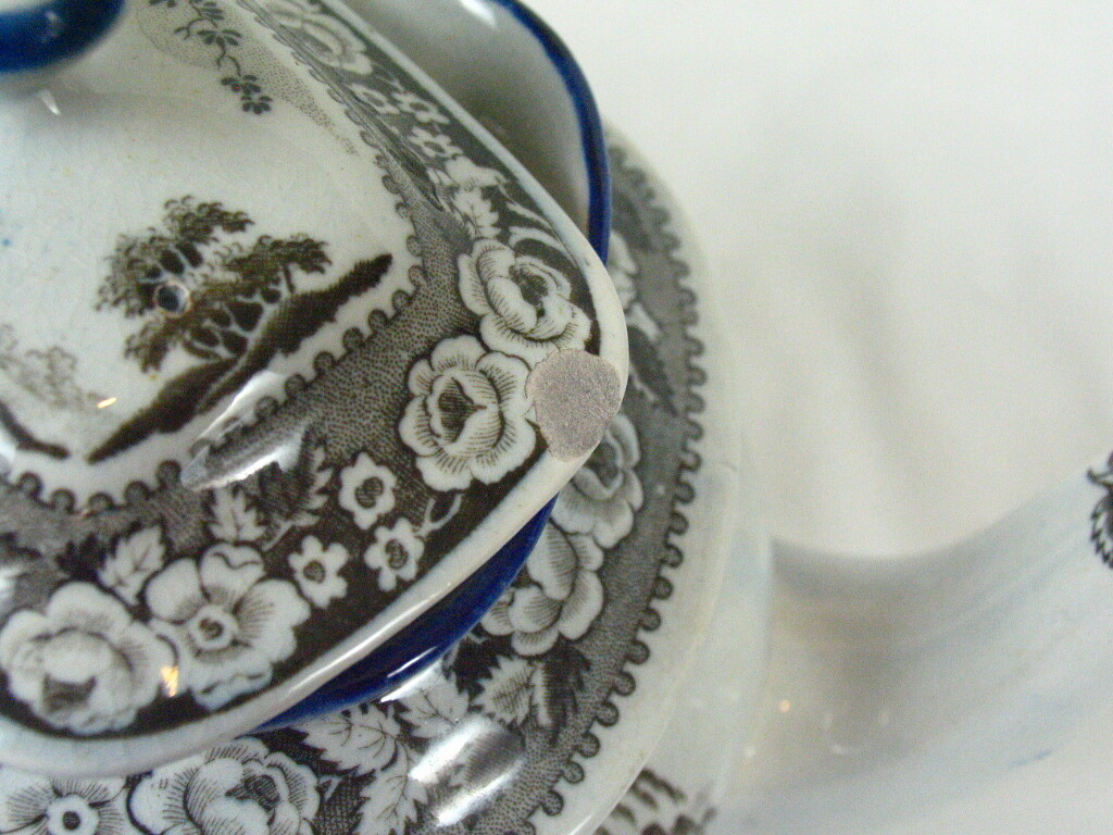 Staffordshire Pearlware Salopian Teapot 1820 Green Floral Sheppards ...