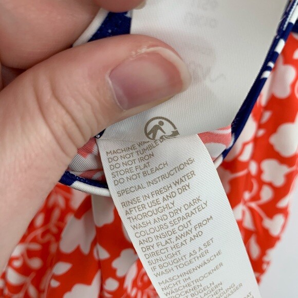 BODEN Positano Tankini Swim Top Halter Swimsuit 6 Flo… - Gem