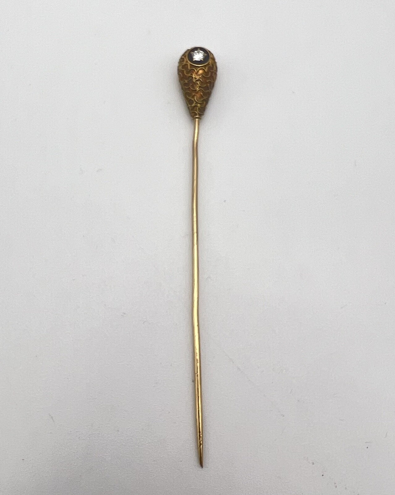 Vintage 14k Gold Art Nouveau Stick Pin - Gem