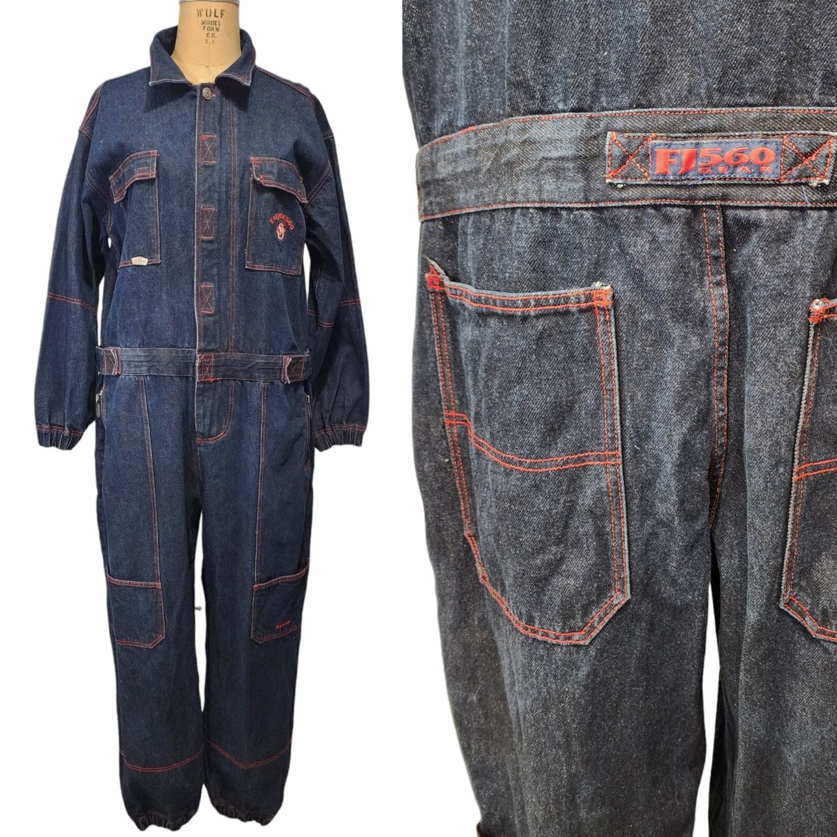 Vtg 90s Coverall Fat Joe Y2k FJ560 Denim Jean Overalls Vtg 90s Coverall Fat Joe Y2k FJ560 Denim Jean Overalls