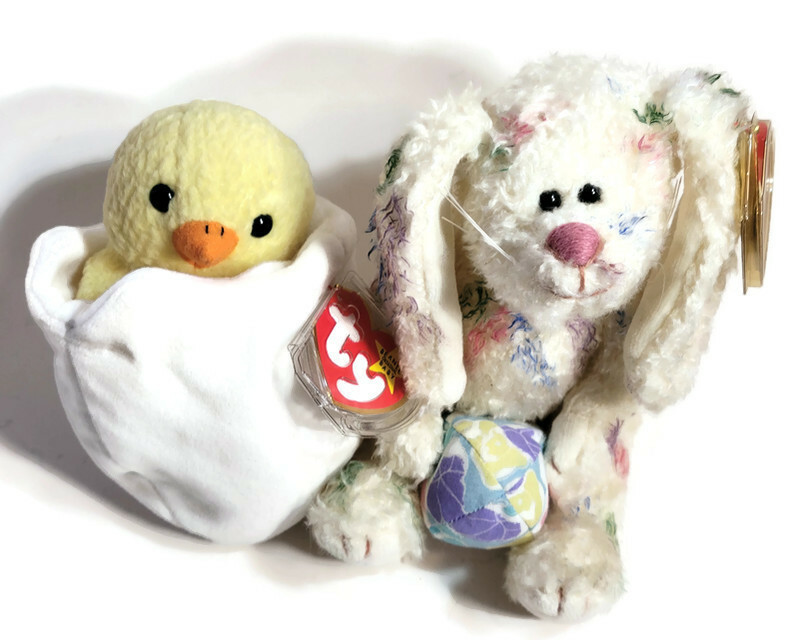 Ty Beanie Babies Eggbert 1999 & Georgia 1993 The Easter Bunny Rabbit ...