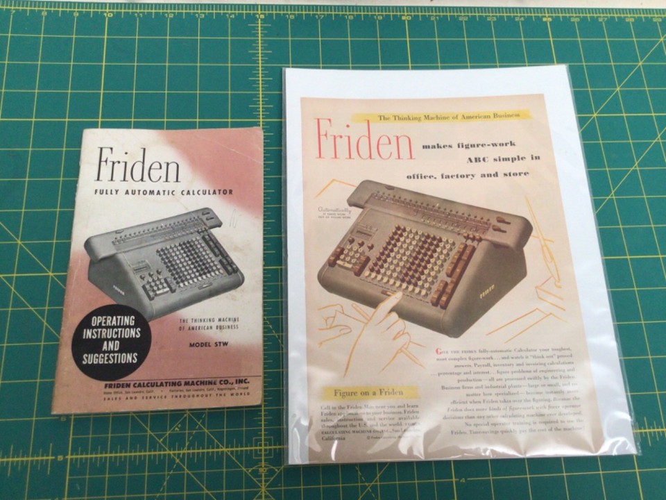 Antique 1950s Friden SW-10 Electro-Mechanical Math Calculator Untested ...