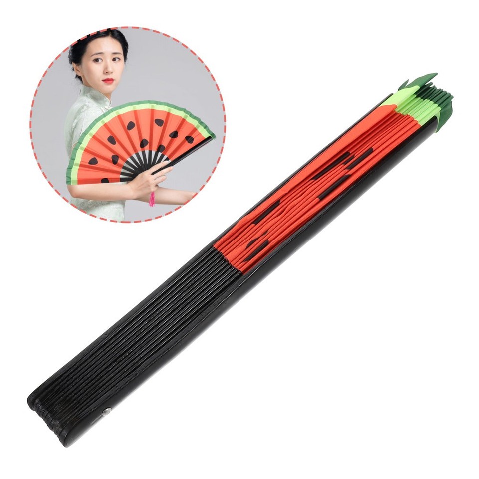 Handheld Fans Glow Folding Japanese Watermelon For Stage Performance ...