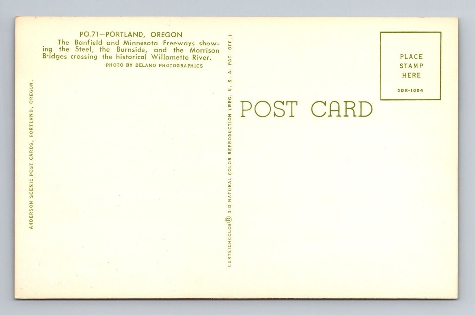 Portland OR-Oregon, Aerial The Banfield And Minnesota Freeway, Vintage ...