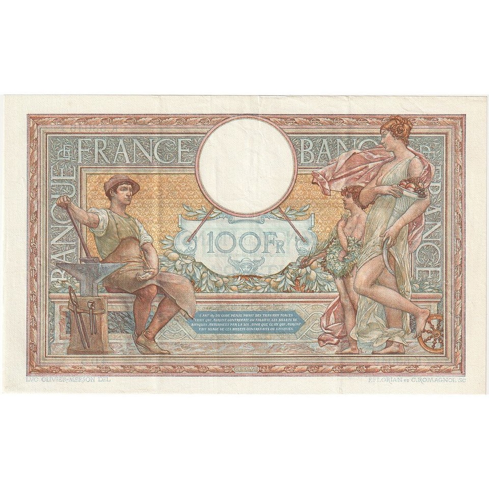 [#635623] France, 100 Francs, Luc Olivier Merson, 1937, K.53046, UNC | eBay