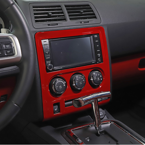 Red Center Console GPS Navigation Trim For Dodge Challenger 2009-14 ...