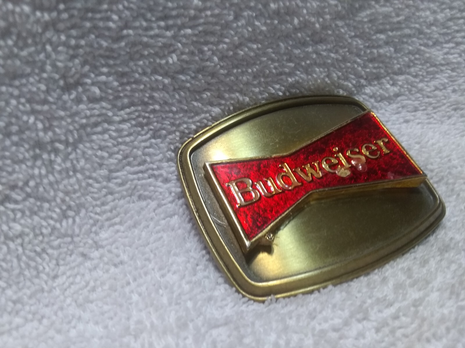 Budweiser Beer Belt Buckle Gold Raised Logo Raintree … - Gem