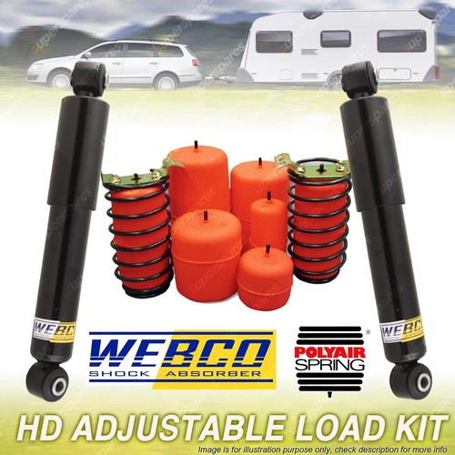 Rear Webco Shock + Airbag Adjustable Load Kit 450kg for MITSUBISHI ...