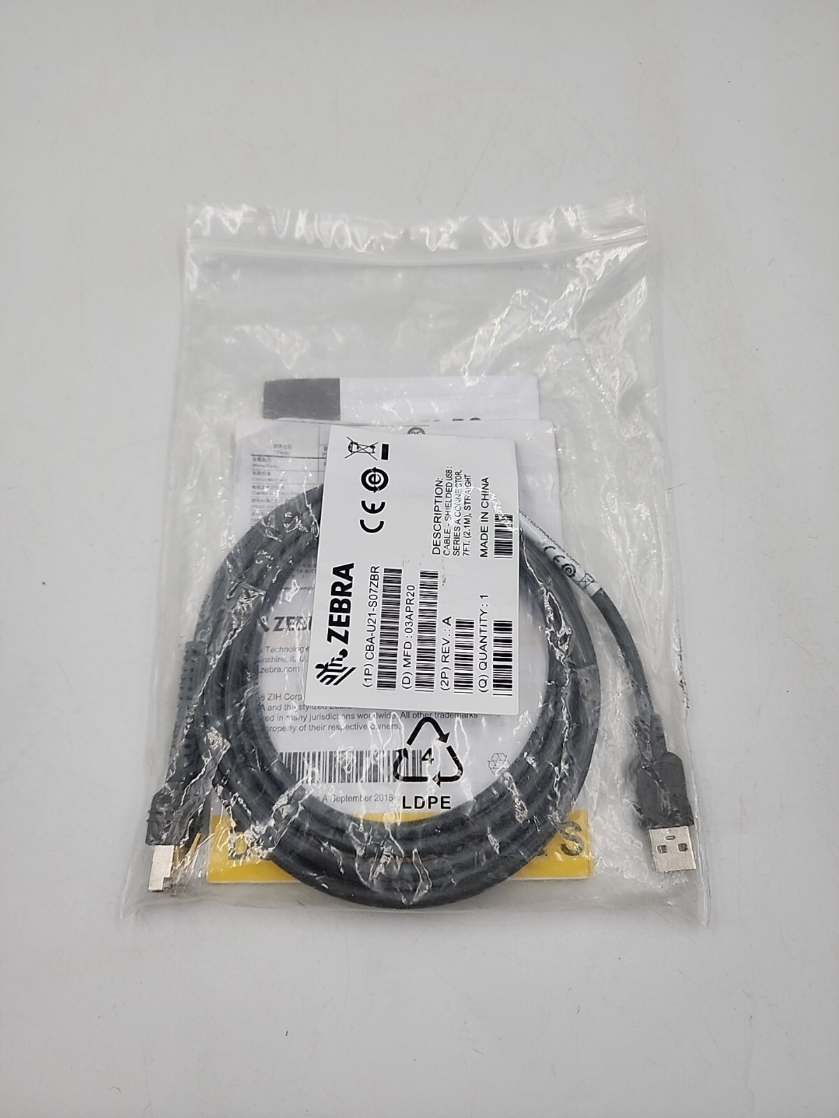 Shielded USB Cable CBA-U21-S07ZBR for Zebra Scanner - UNUSED | eBay