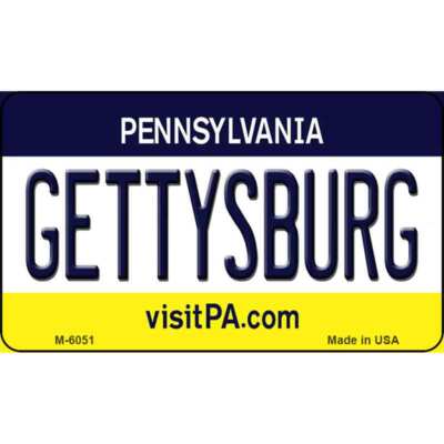 Gettysburg Pennsylvania State License Plate Tag Magnet M-6051 | eBay