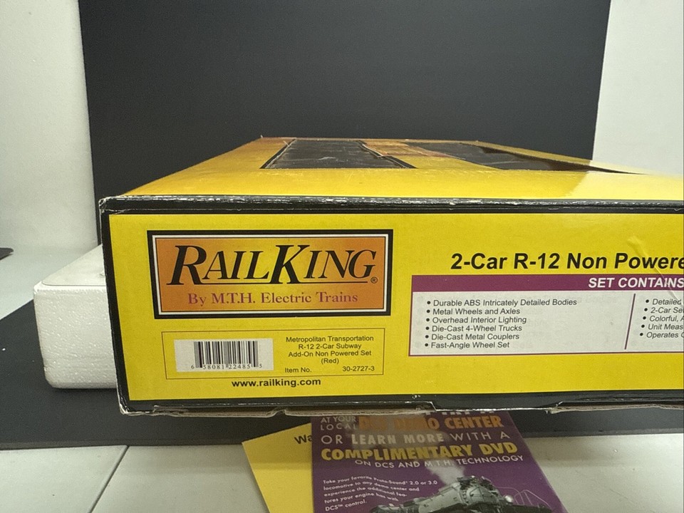 MTH 30-2727-3 MTA R-12 2-Car Subway Add-On Non Powered Set (Red) NIB | eBay