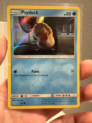 1x HOLO Psyduck Sun & Moon Pokemon Card 2019 Movie Promo 7/18 NM 1115 ...