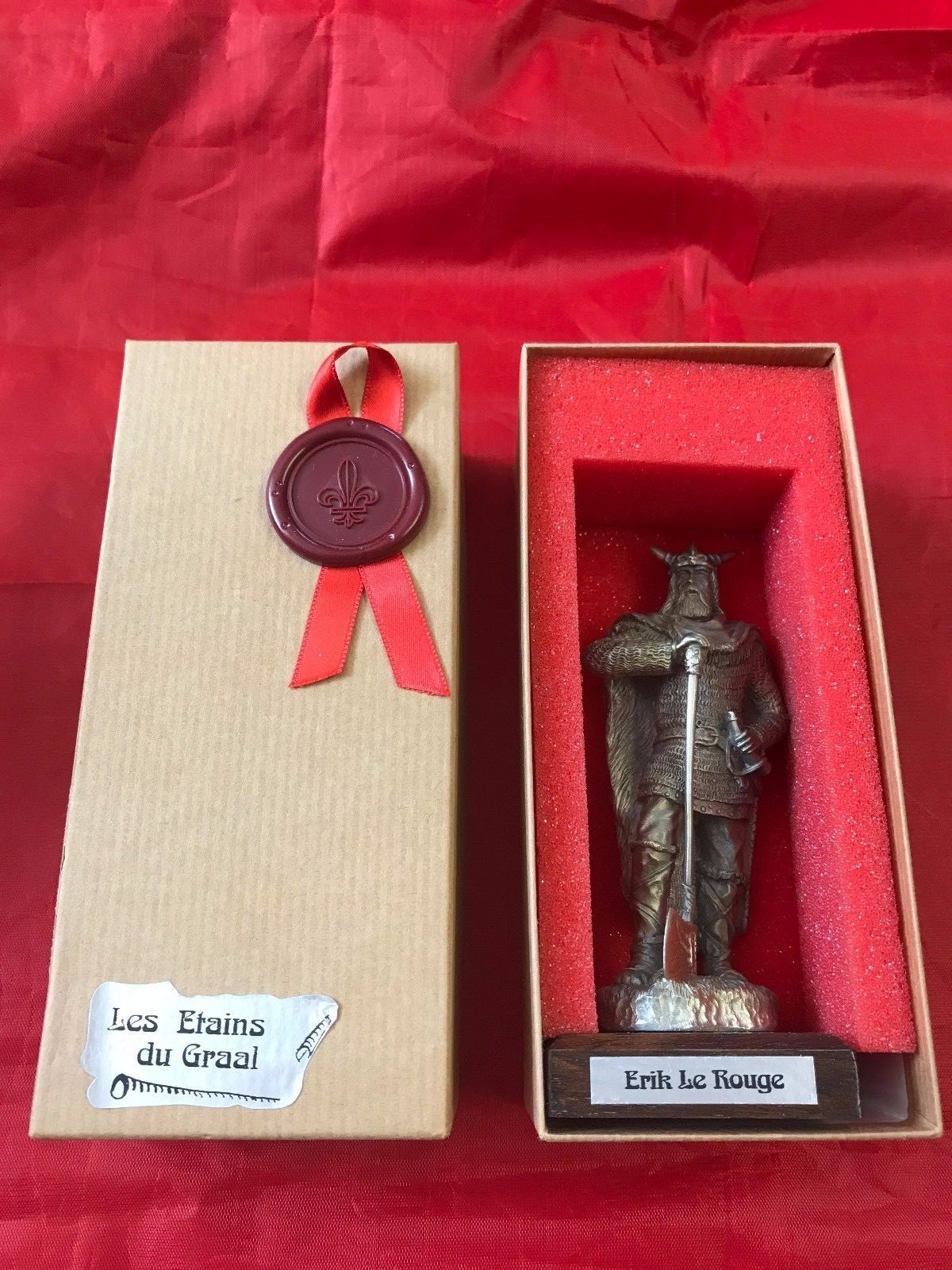 Erik Le Rouge Erik The Red Norwegian Viking 5" Statue W Wooden Base | eBay