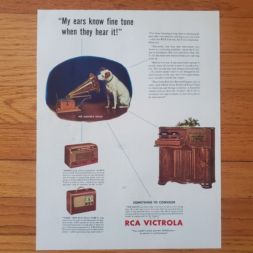 1944 RCA Victrola Victor Radio Phonograph V-215 36-X 25-BP Vintage ...