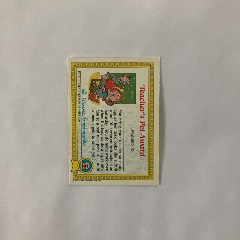 1985 GPK UK mini OS1 card 28a OOZY SUZY Garbage Pail Kids | eBay