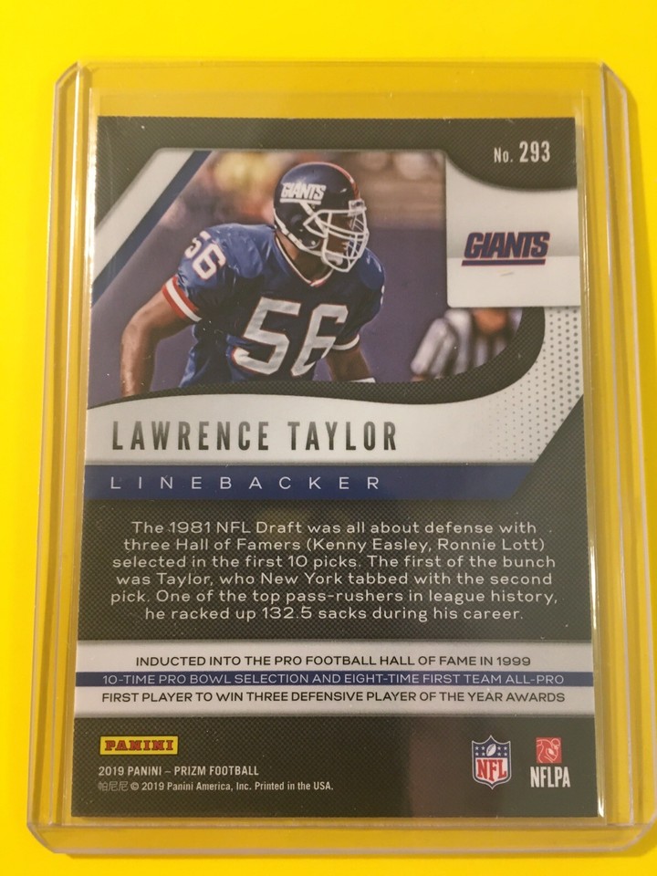 🔥🔥2019 PRIZM LAWRENCE TAYLOR Base #293. New York Giants HOF | eBay