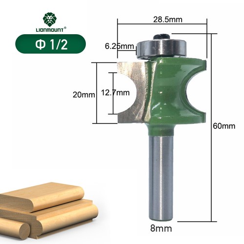 8mm Shank Bullnose Router Bit Set Bead Edge Moulding Profile Dowels ...