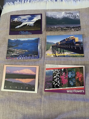 Lot 6 Alaska Postcards Valdez, Sitka, Railroad, Wild Flowers, Denali ...
