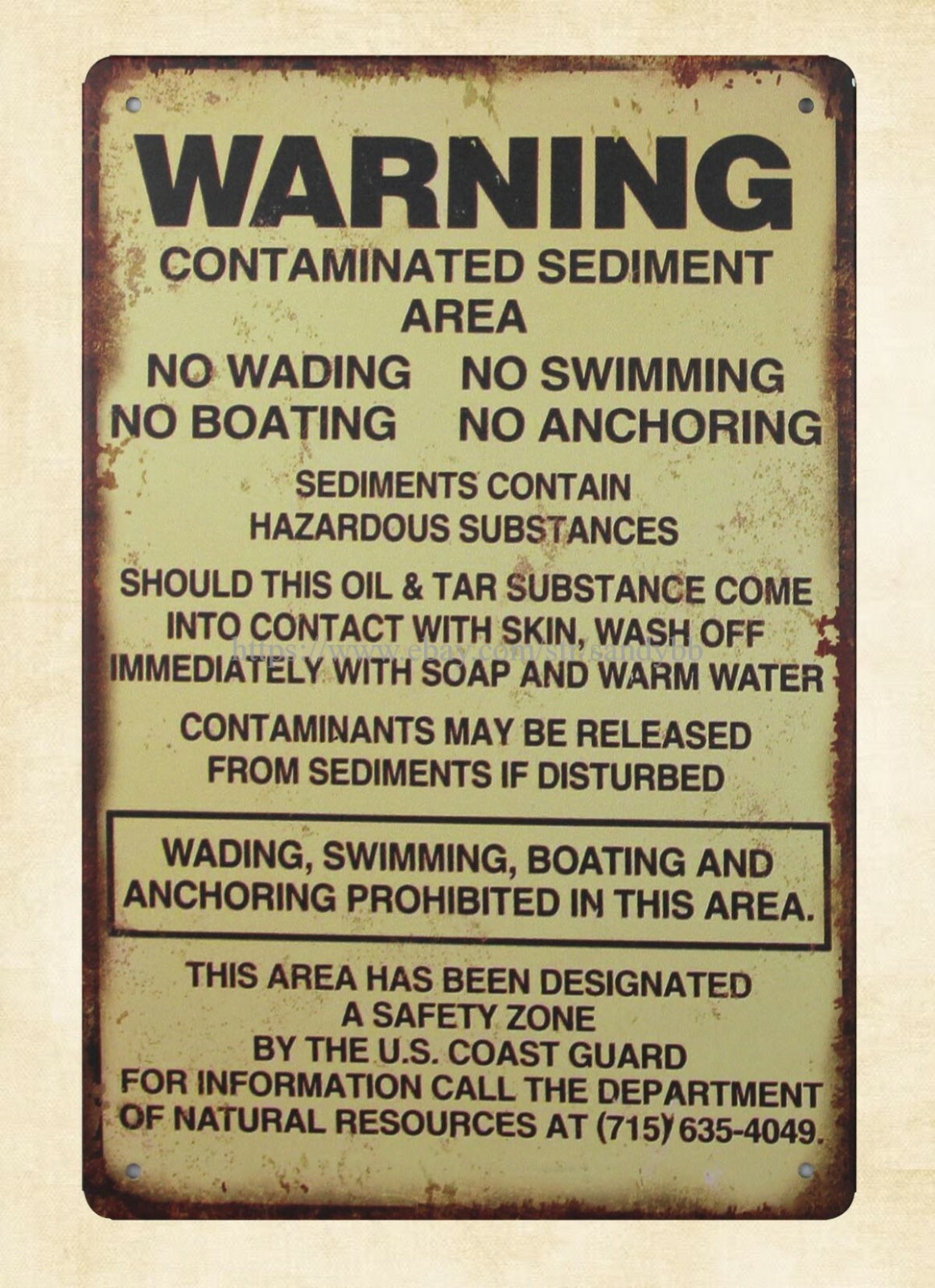home decor sites Warning Contaminated Sediment Area metal tin sign | eBay