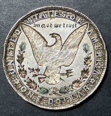 1890 USA Love Token Morgan Dollar Partially Enameled | eBay