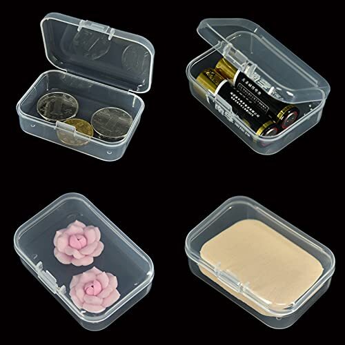 20 Pcs Mini Storage Containers Small Rectangle Plastic Clear Beads ...
