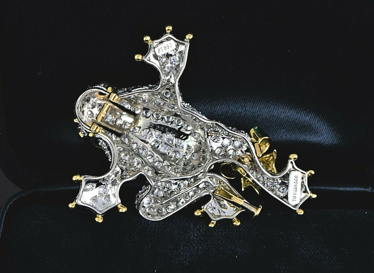 RARE Tiffany Co Platinum 18K Gold 5.57ct Diamond Enamel RARE Tiffany Co Platinum 18K Gold 5.57ct Diamond Enamel
