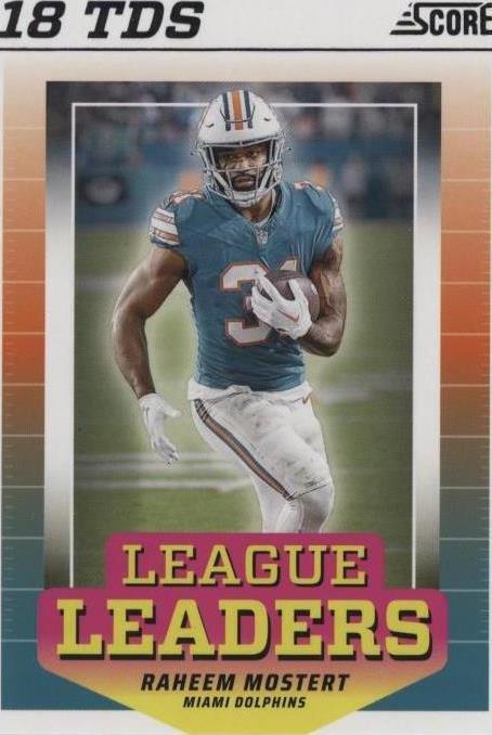 2024 Score - League Leaders Raheem Mostert #LL-RMT Red for sale online ...