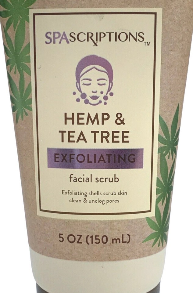 SpaScriptions HEMP & Tea Tree EXFOLIATING Skin Clearing Facial Scrub 5 ...