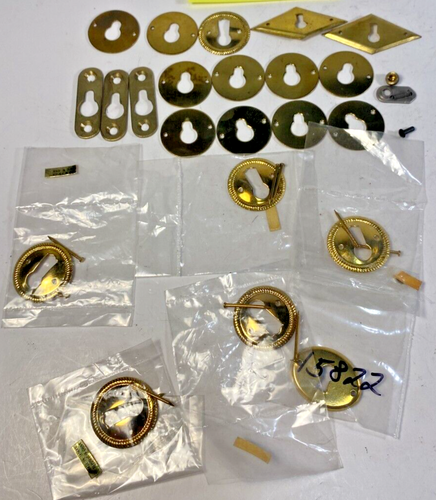 Vintage Lot of 22 Escutcheons Ornate Brass Metal Skeleton Key Hole ...