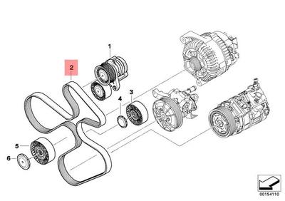 Genuine BMW E89 Roadster V Ribbed Drive Belt 7PK X 1470 OEM 11287628654 ...