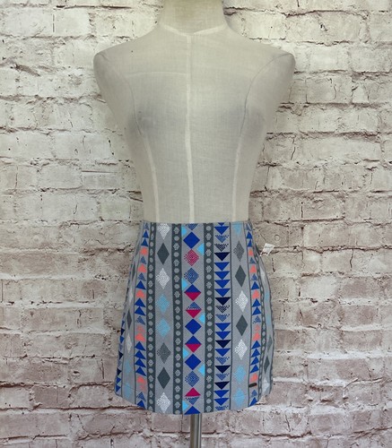 Hollister Mini Skirt Juniors Size 1 Boho Gray Geometric Triangles ...