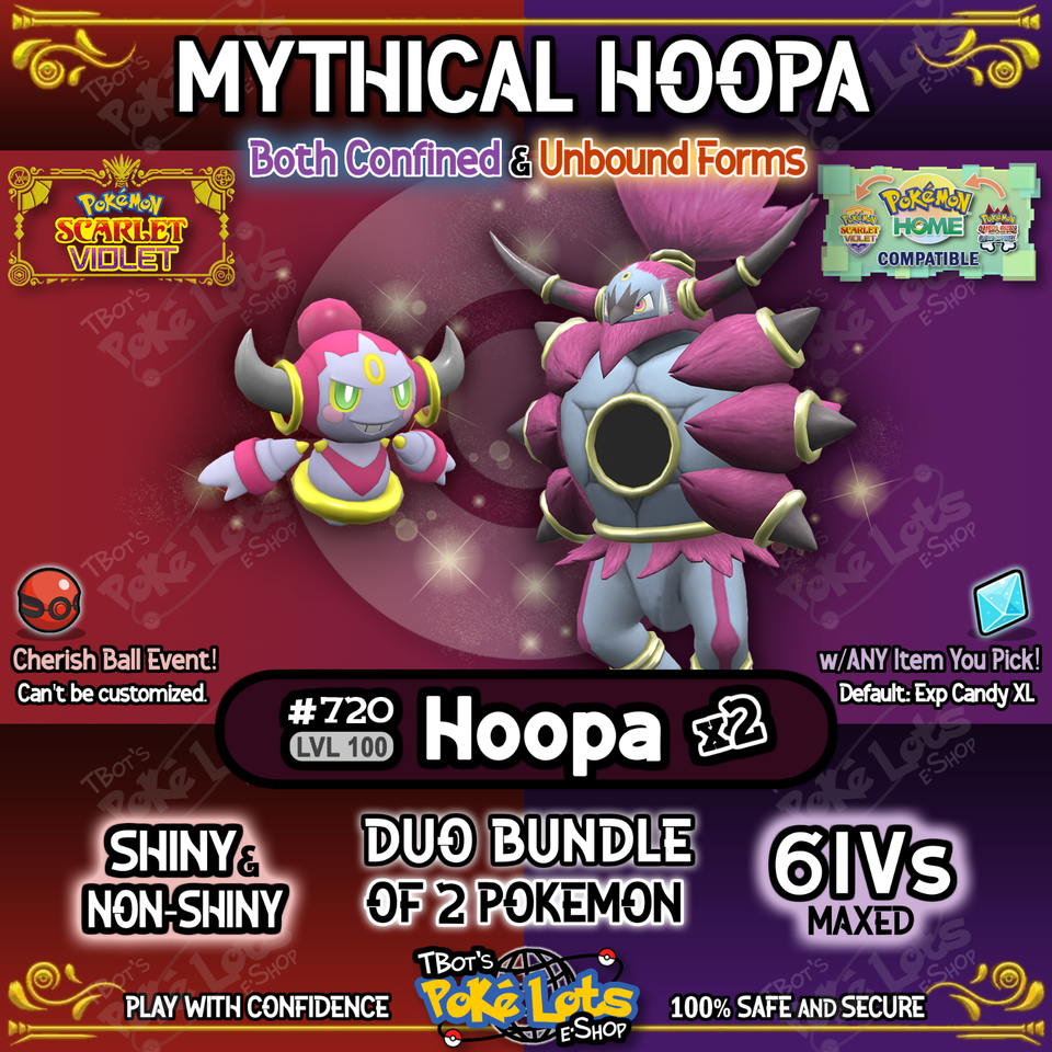🌎 Pokemon Scarlet Violet 🌠 Hoopa Unbound Confined 🌠 6IV Mythical Forms ...