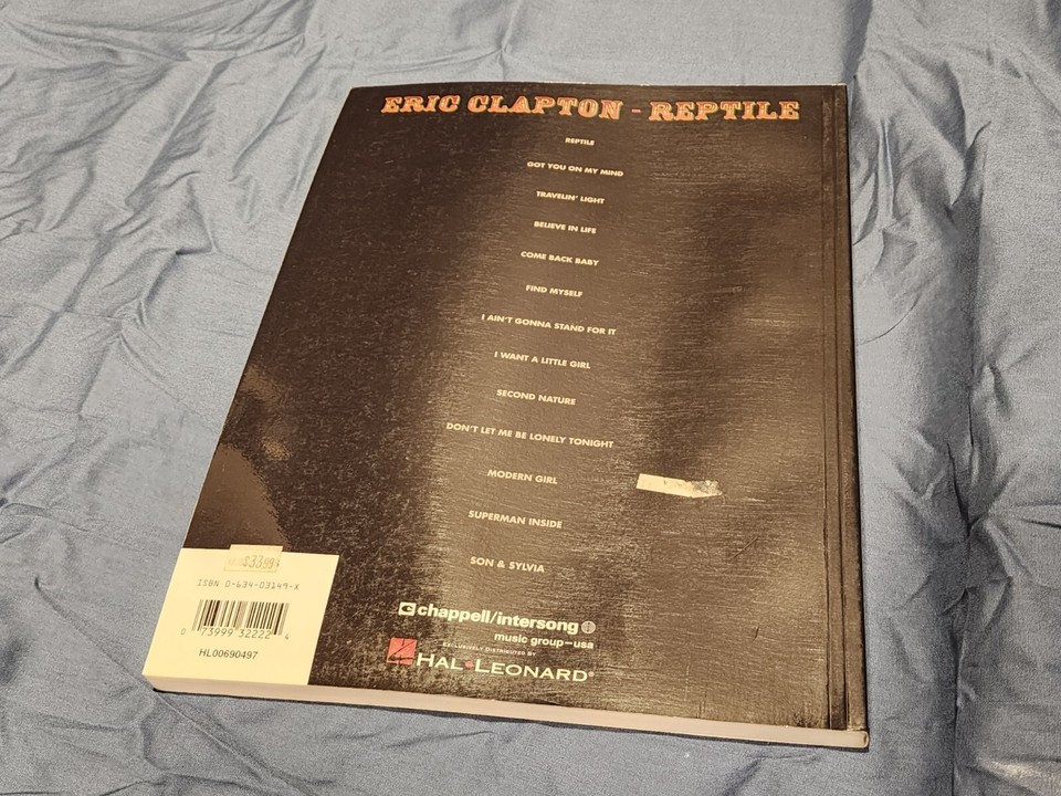 ERIC CLAPTON Reptile Song Book Tablature Tabs Sheet Music | eBay