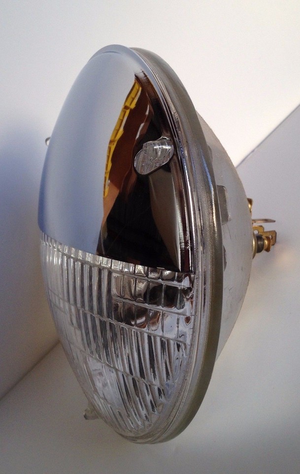 Chrome Headlight covers 7" Half Moon Shields NEW Pair large single ...