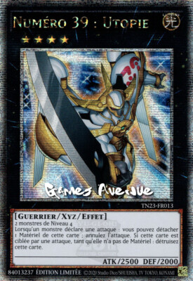 Yu-Gi-Oh ! Numéro 39 : Utopie TN23-FR013 VF/Secret Rare Quart de Siècle ...