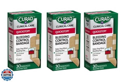 Curad Quickstop Flex-Fabric Bandages, Quickstop Bleeding Control ...
