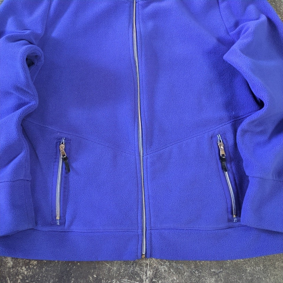 Calvin Klein Jacket Women's Size L Large Blue Fleece Full Zip Cowl Neck ...