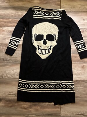 HOT TOPIC SKULL CARDIGAN LONG NEW OFFICIAL RARE VINTAGE PUNK ROCK EMO ...
