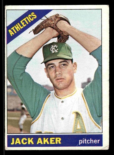 1966 Topps #287 Jack Aker - Kansas City Athletics (Low Grade) | eBay