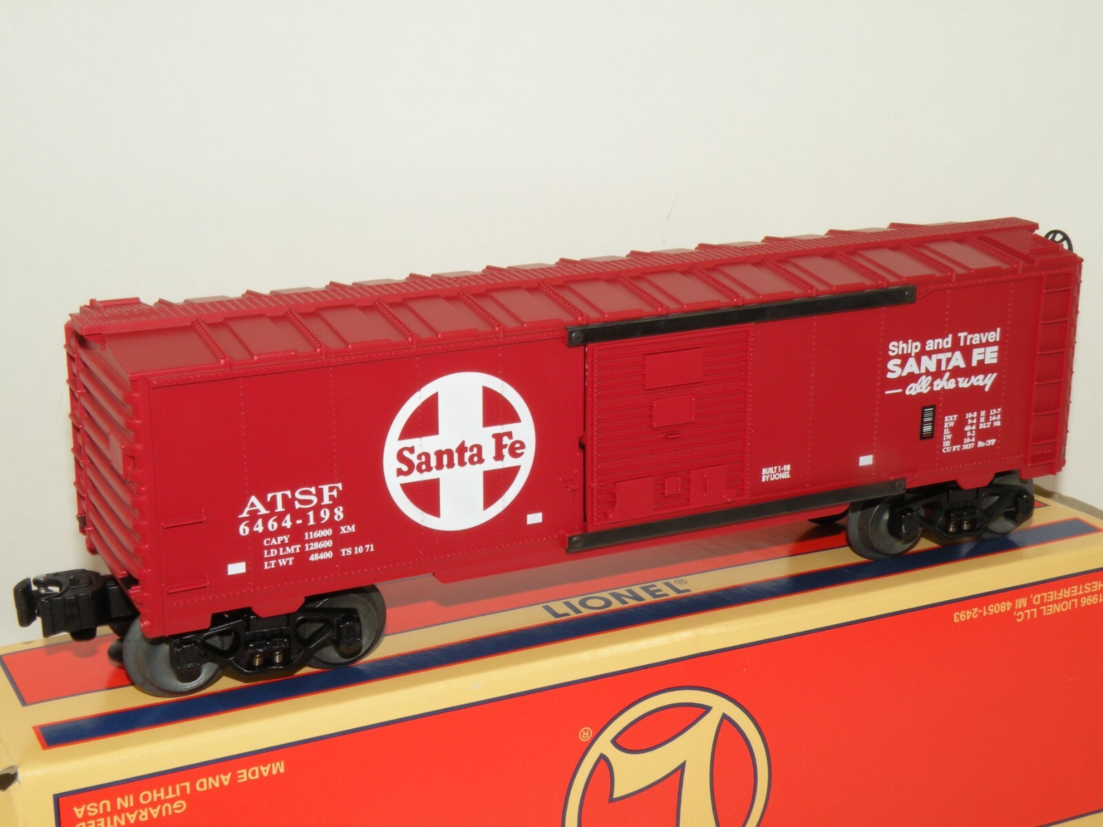 Lionel 6-29213 6464-198 ATSF Satna Fe Grande Canyon Red Boxcar 1998 C10 ...