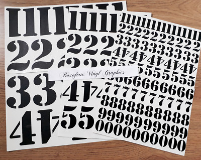 1" 25mm, 2" 50mm, 3" 75mm SELF ADHESIVE VINYL STENCIL NUMBERS STICKERS ...