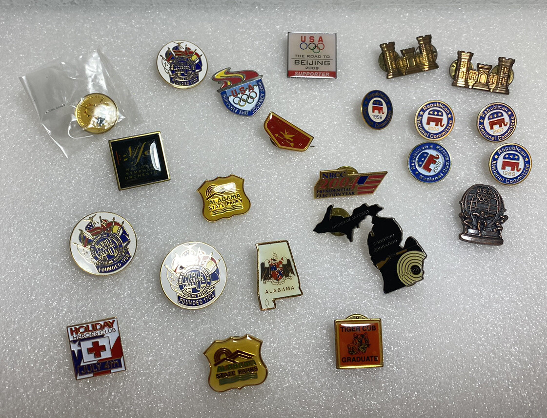 Lot of 23 Random Vintage Pins Olympics Political Alabama Jamboree ...