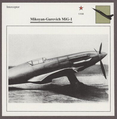 Mikoyan Gurevich MiG-1 Edito Service Warplane Air Military Card USSR | eBay