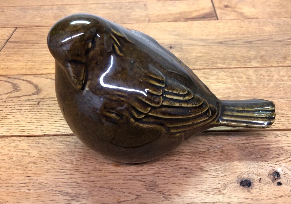 Ceramic Brown Tan Speckled Sparrow Figurine Bird Collectible | eBay