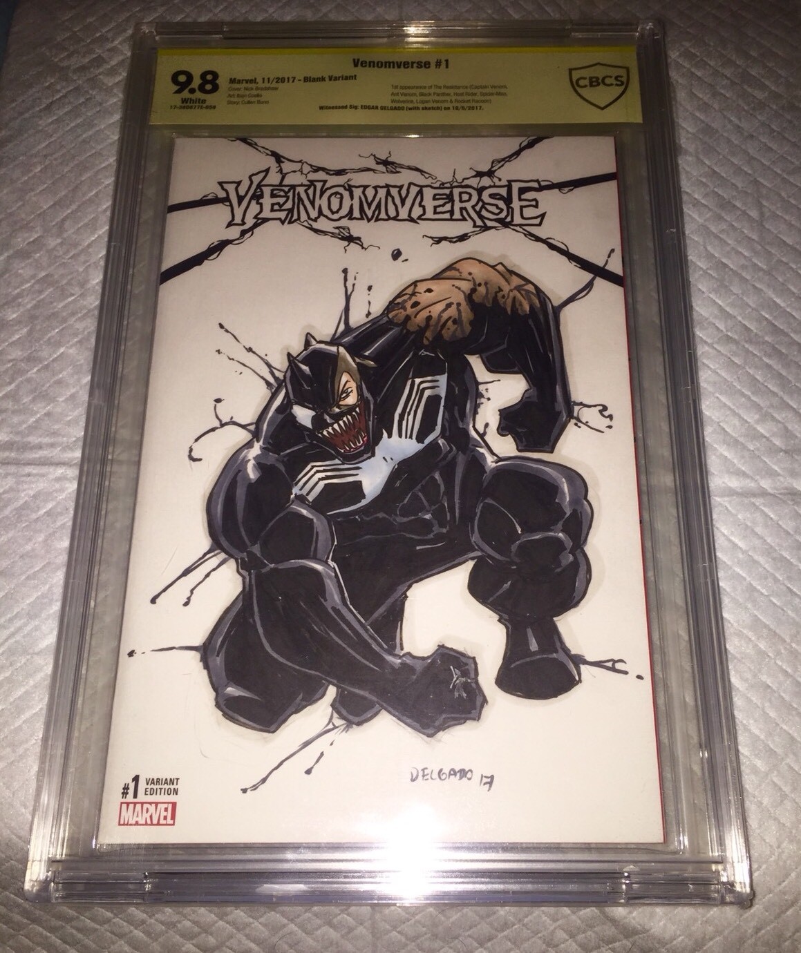 Venom #1 BLANK COVER ORIGINAL MARVEL COMIC ART VENOM 9.8 CBCS SS ...