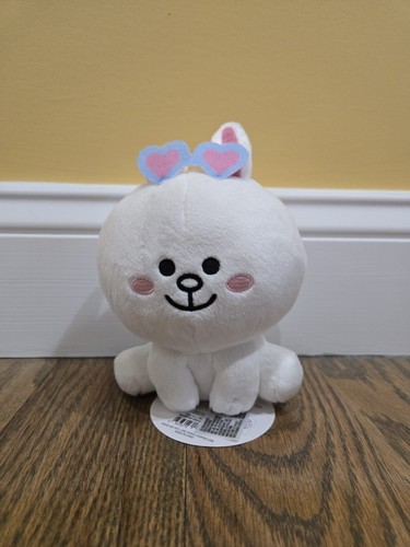 Line Friends Cony! White Bunny Rabbit Plush Animal Rainbow Dream Hearts ...