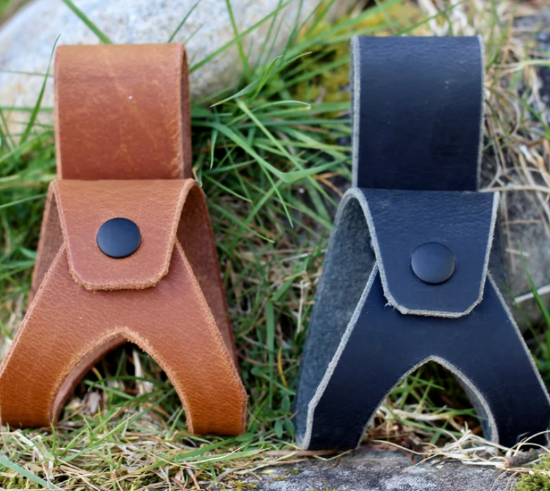 Men waist holster tool axe chopper hammer belt loop hold Cow Leather ...