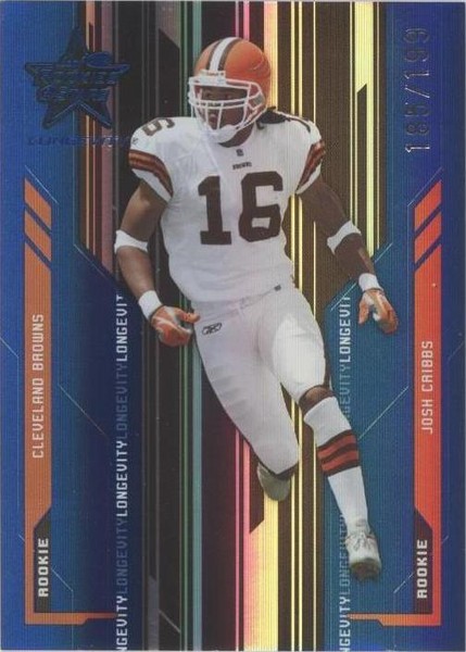 2005 Leaf Rookies & Stars Longevity - Sapphire #107 Josh Cribbs /199 ...