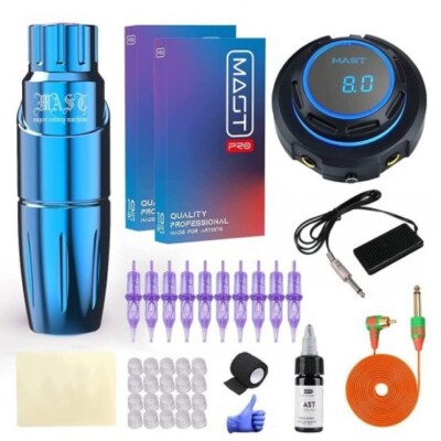 Mast Tour Tattoo Pen Kit Rotary Tattoo Machine Halo Power Supply Pro ...